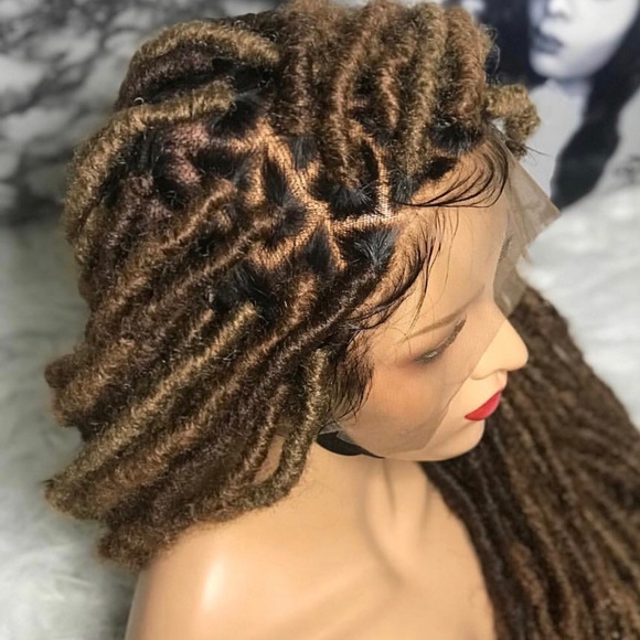 Hand made | Other | Hand Braided Faux Locs Wig 36 Lace Frontal 22 ...